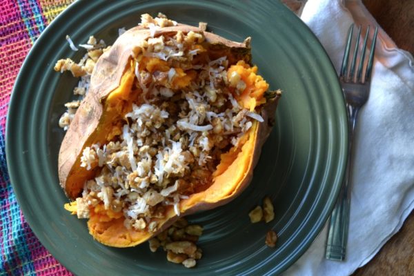 Loaded Baked Sweet Potato – Apron Free Cooking